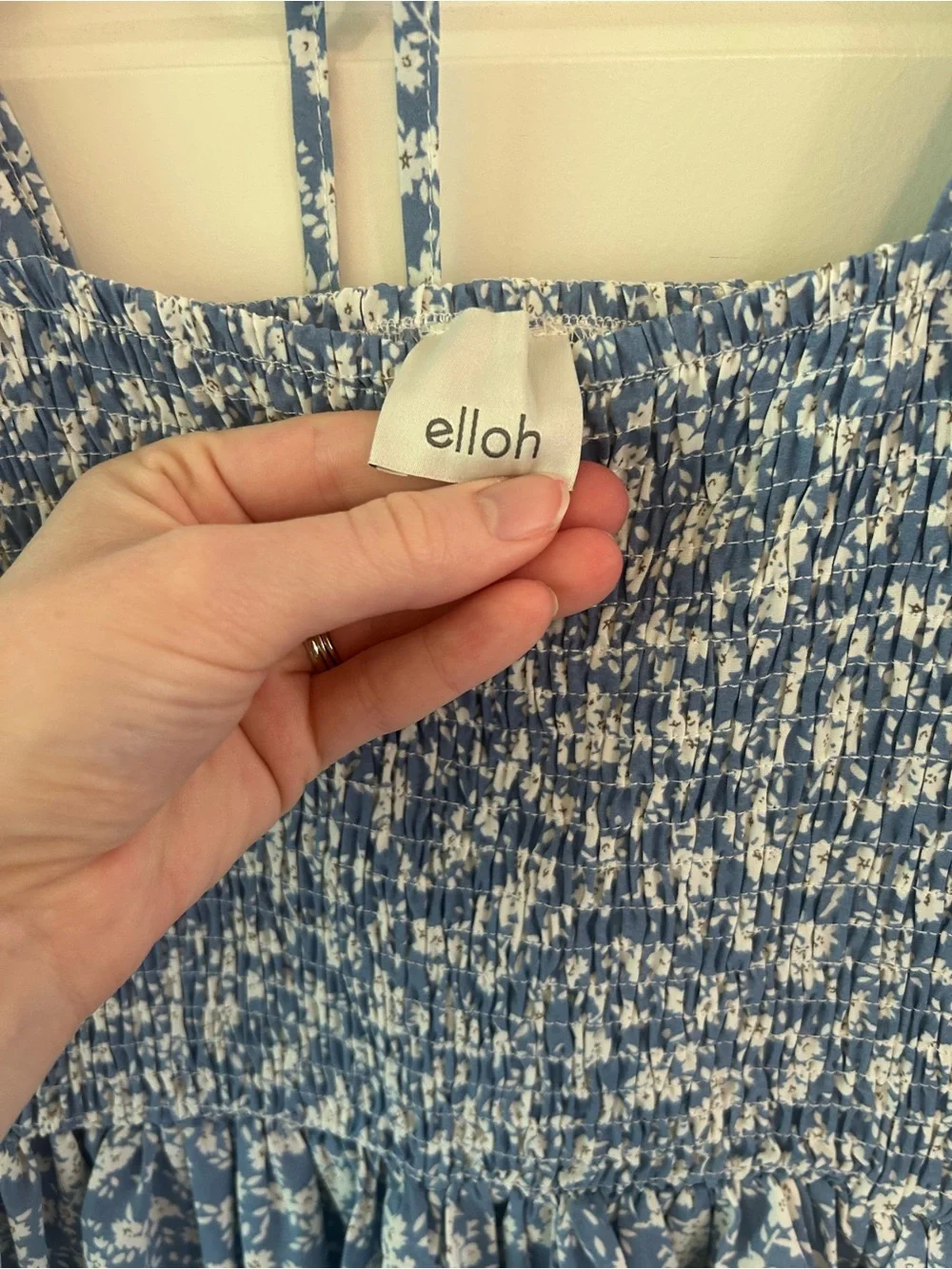Dresses | Blue Floral Puff Sleeve Smocked Dress | Poshmark